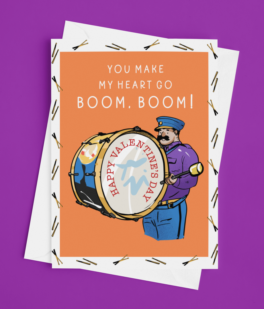 Orange Order Lambeg Drum Valentines Day Card – Derry Nice Things