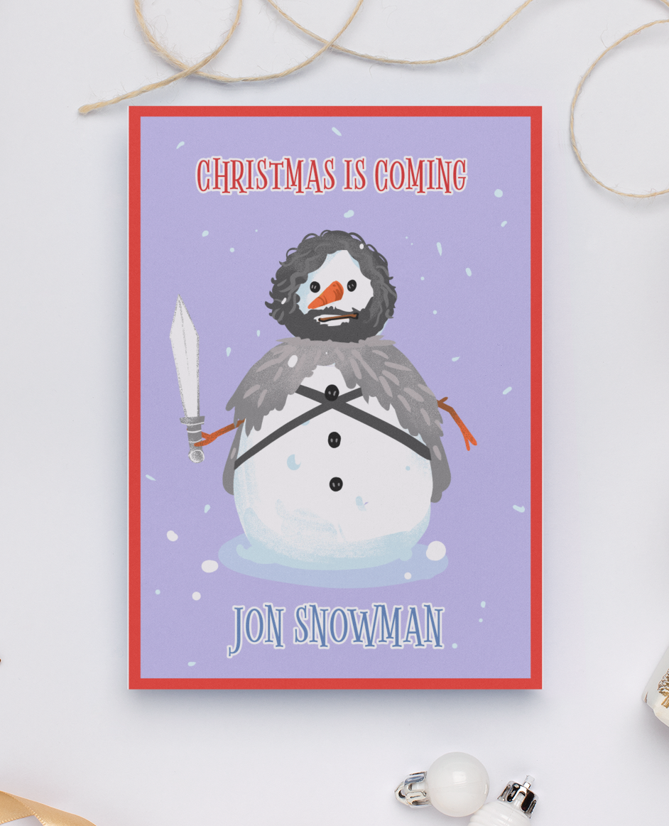 Games of Thrones Jon Snowman Christmas Card – Derry Nice Things