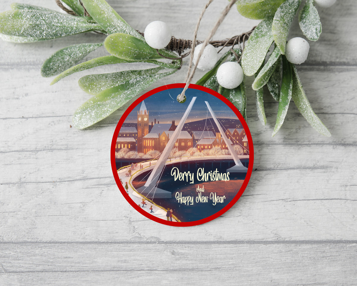 Derry Christmas and a Happy New Year Peace Bridge Christmas Decoration ...
